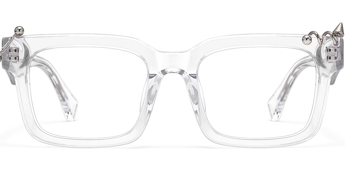 Spike - Rectangle Transparent Eyeglasses | Vooglam