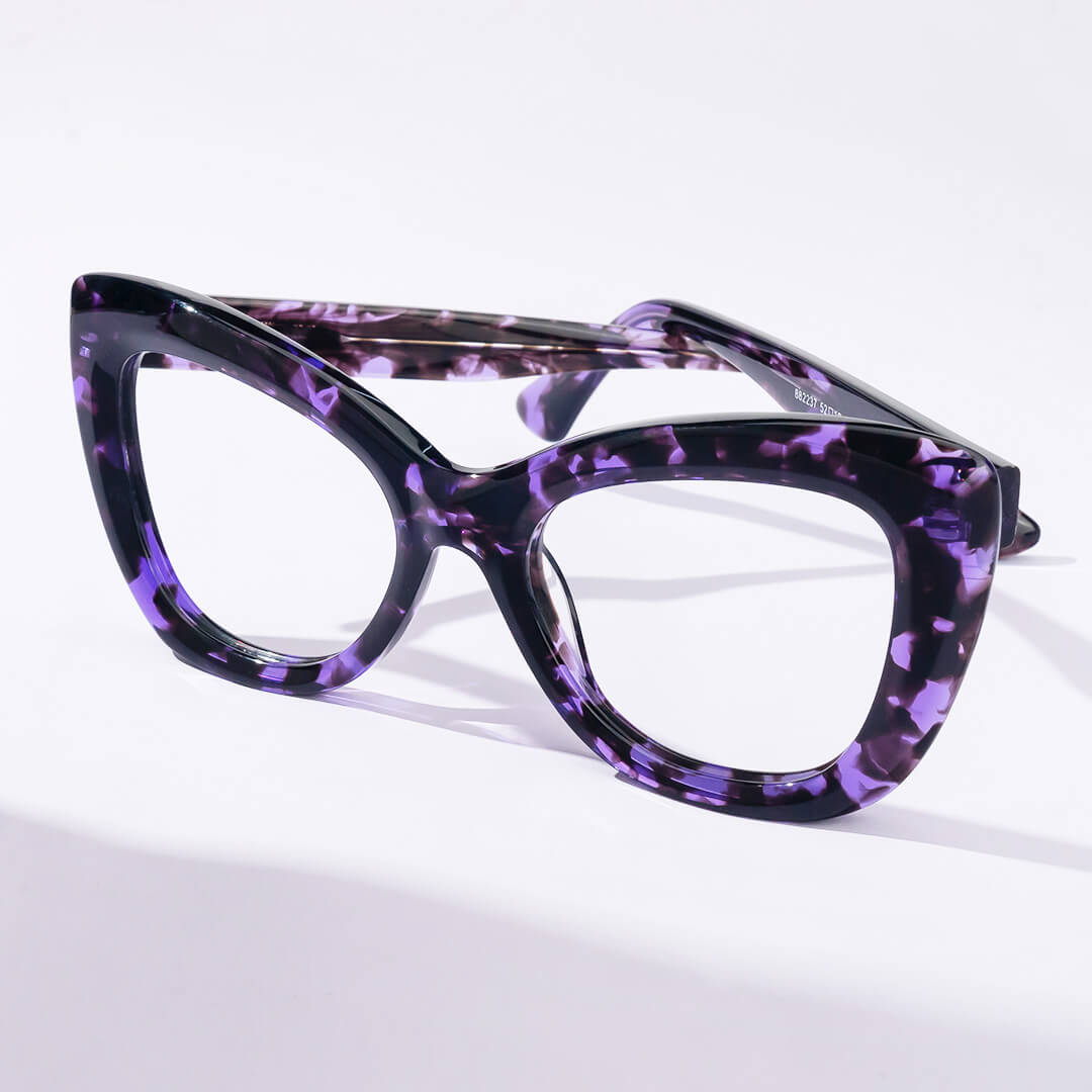 Ebrar - Butterfly Purple/Tortoise Eyeglasses | Vooglam