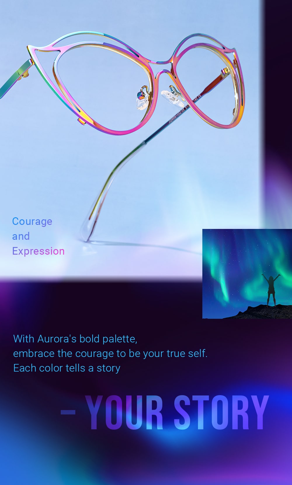 Hilleary - Geometric Multicolor Eyeglasses | Vooglam