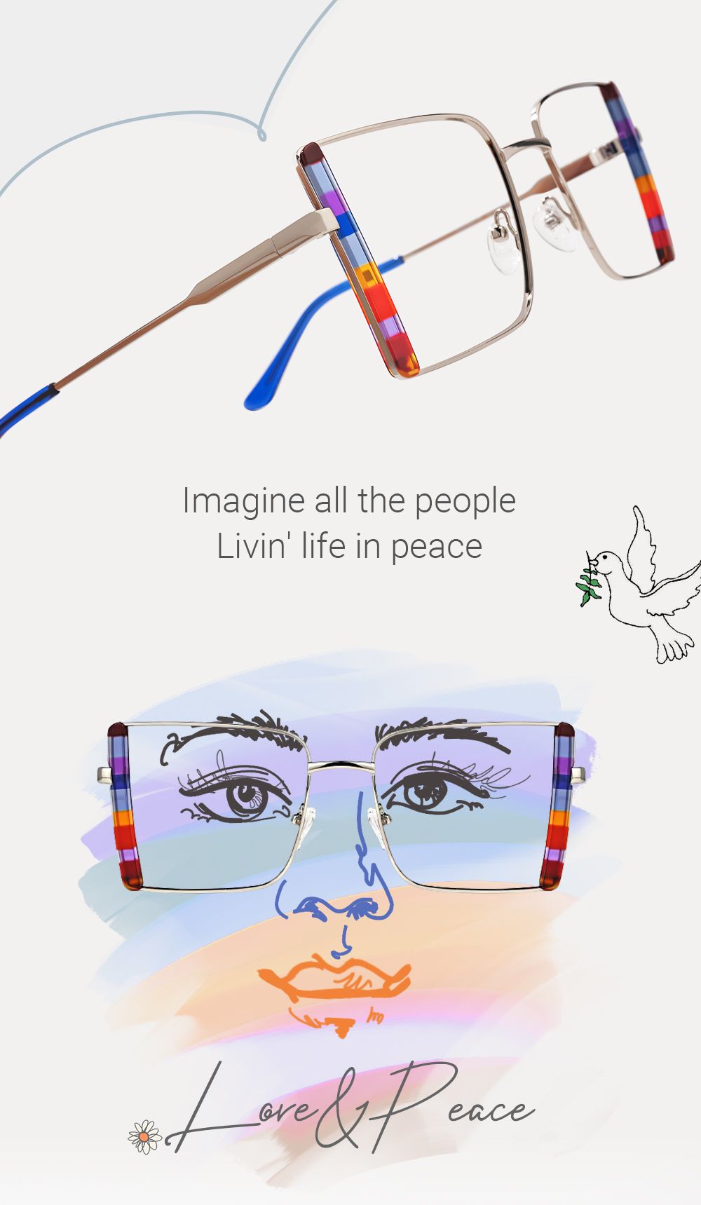 Denzel - Square Eyeglasses with Bohemian Flair | Vooglam