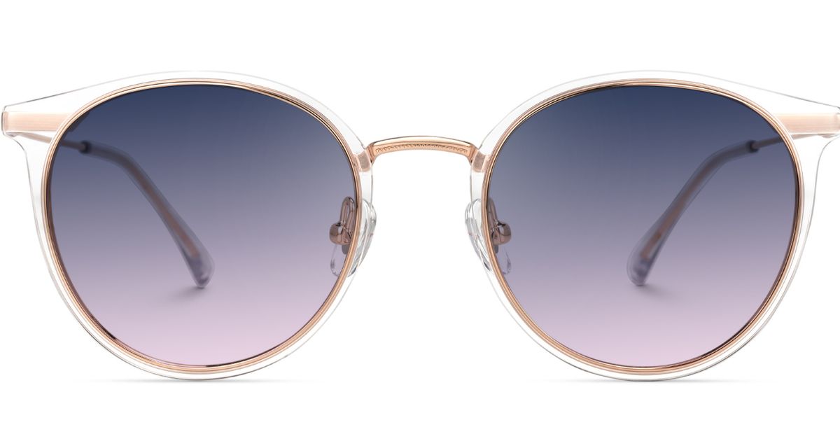 Eady - Round Crystal Sunglasses | Vooglam