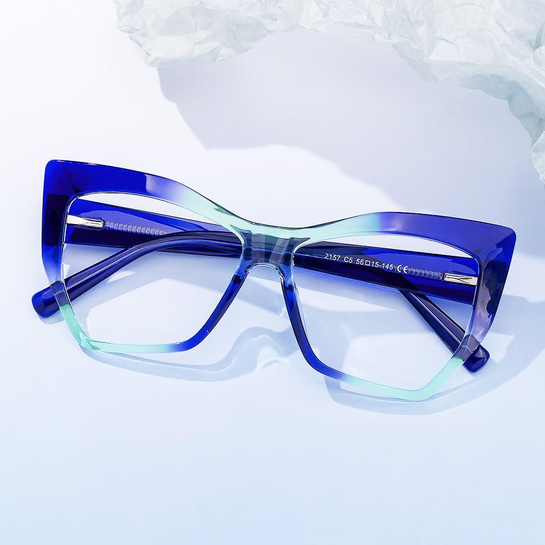 Elaxi - Butterfly Blue Eyeglasses | Vooglam
